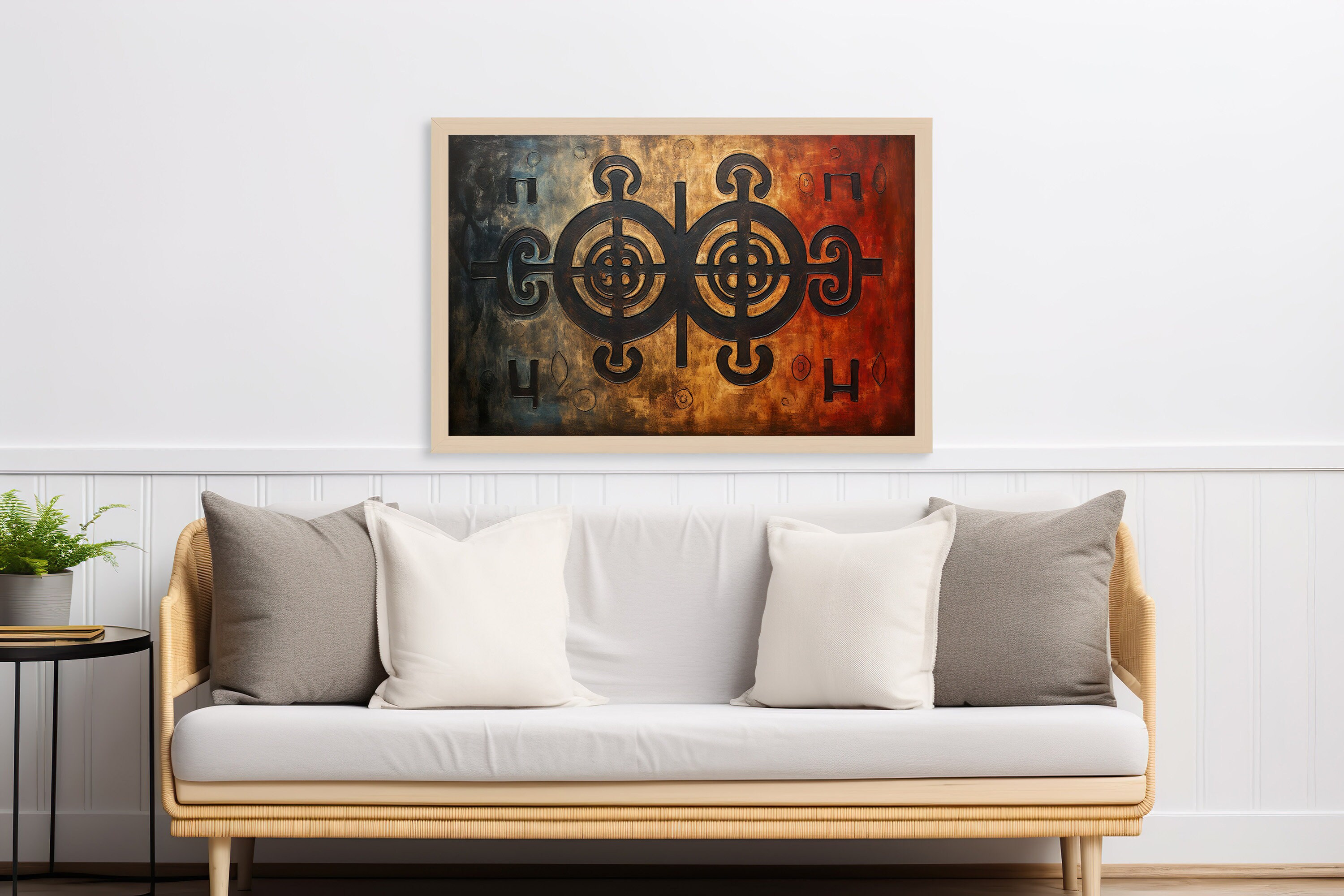 Ode Adinkra Symbols in Muted Splendor Wall Art, Africa Wall Decor ...