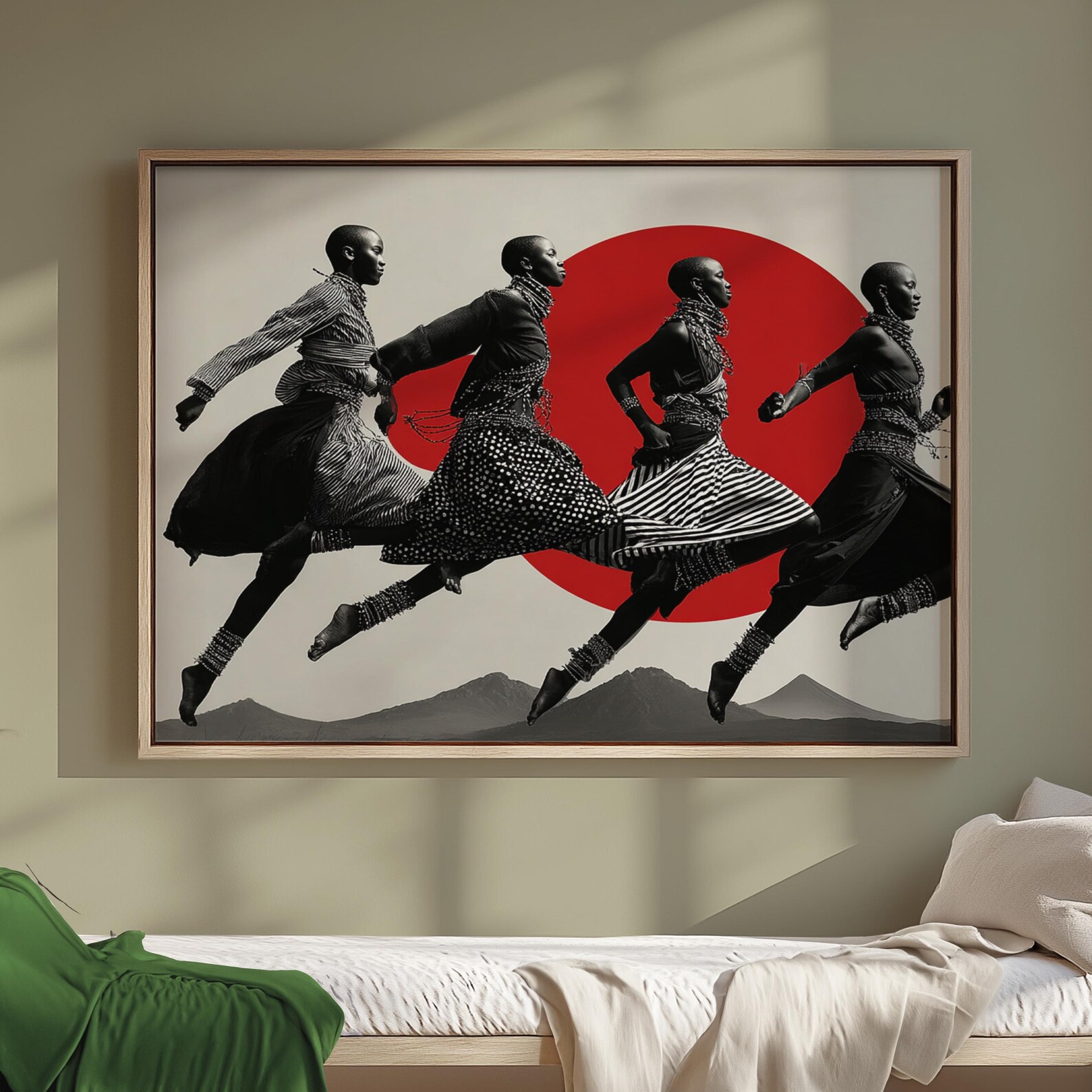 African Red Rhythm Black Soul Wall Art, Set of 100, African Wall Art ...