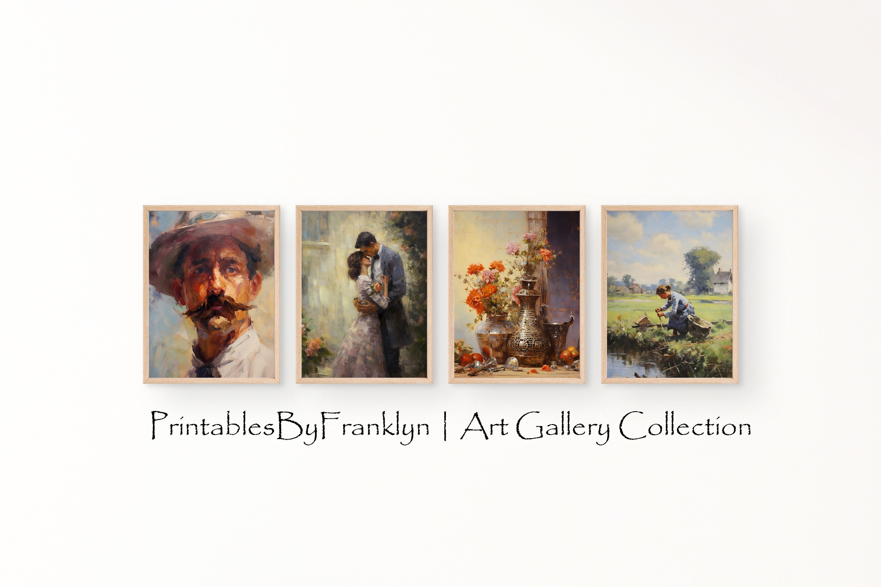 PRINTABLE Vintage Gallery Wall Art SET Antique Prints Collection, Warm ...