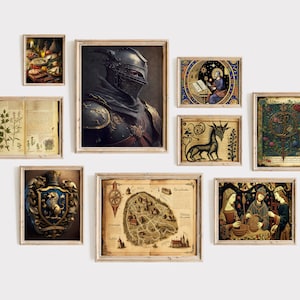 Medieval Wall Art Set, Set of 9 Printables, Middle Ages Décor, Medieval ...