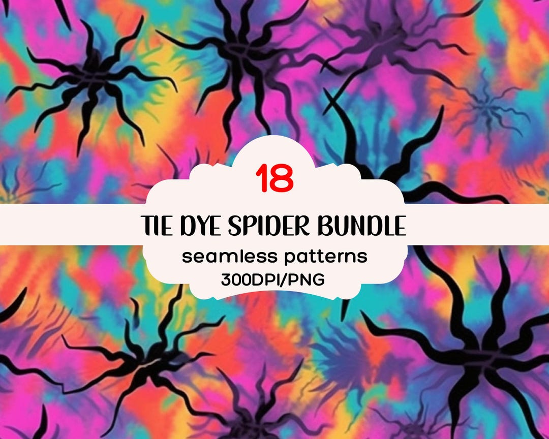 Tie Dye Spider 18 Seamless Pattern, Luxurious Spider Tie Dye Repeating ...