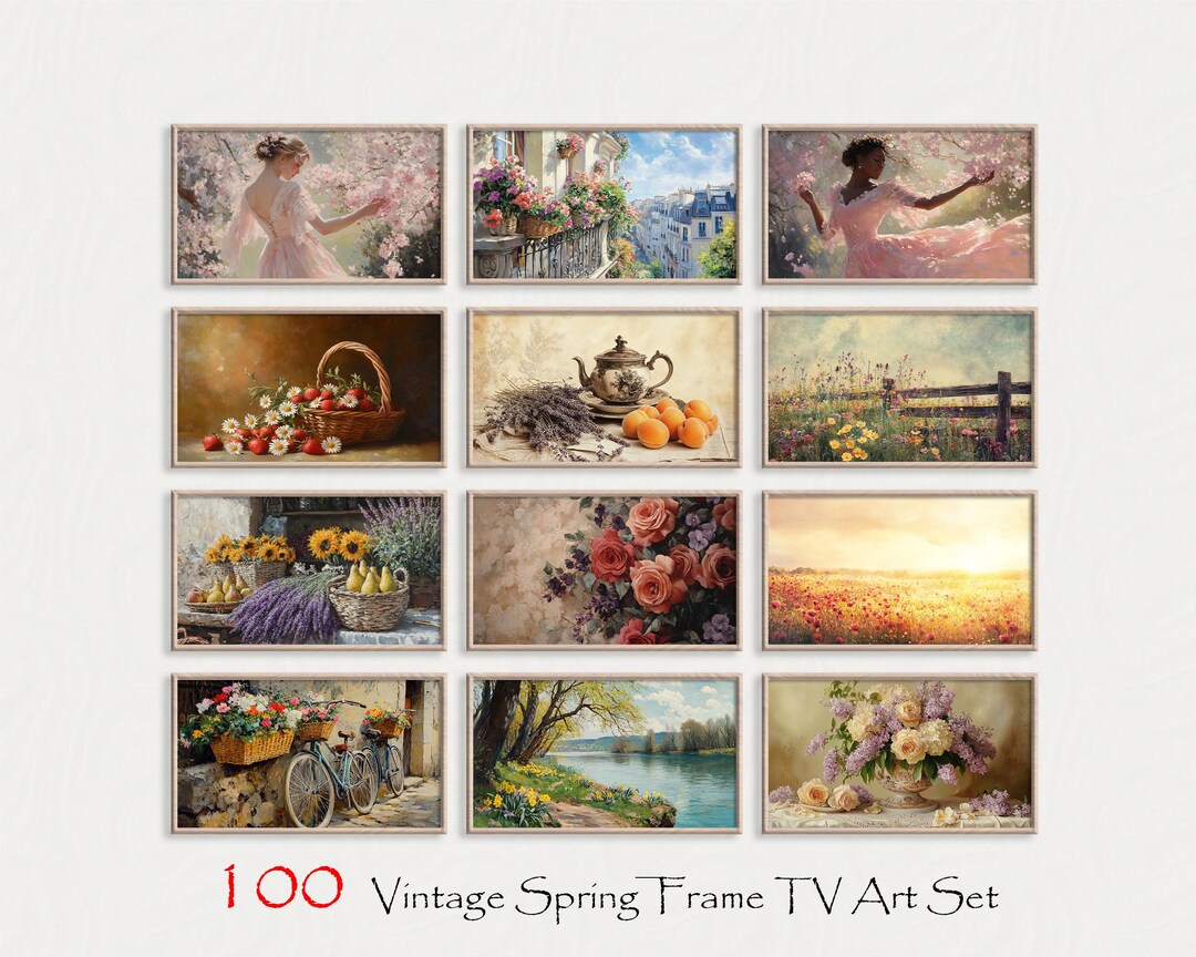 Vintage Spring Frame Tv Art Bundle of 100 | Spring Tv Background ...