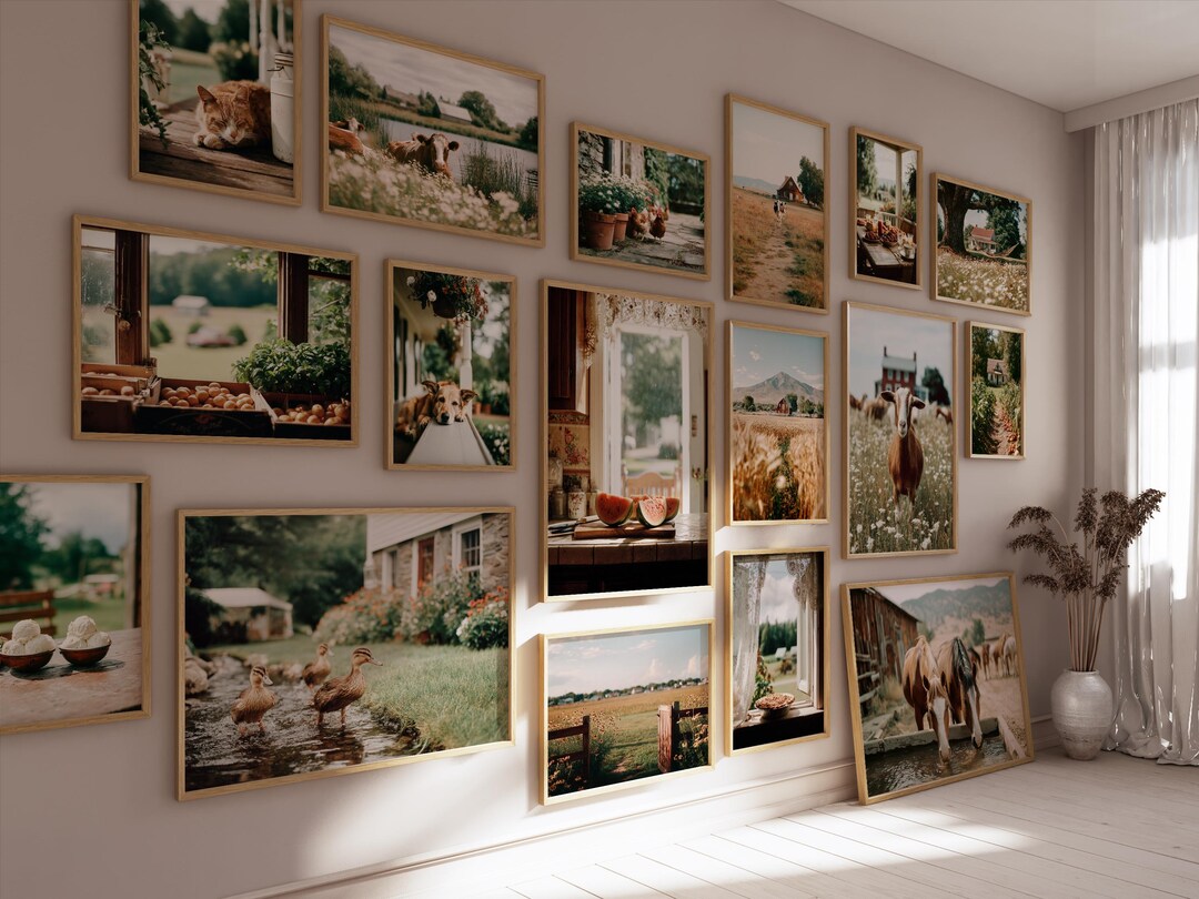 Summer Farmhouse Wall Art, Set of 100, Farmhouse Wall Art, Rustic ...