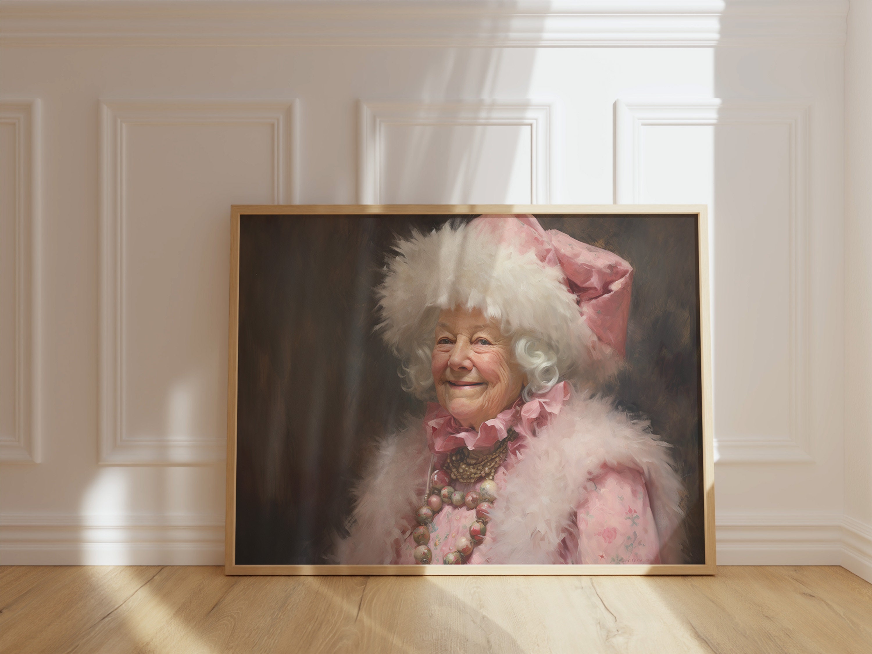 Pink Mrs. Claus Wall Art, Christmas Wall Art, Christmas Wall Decor, Mrs ...