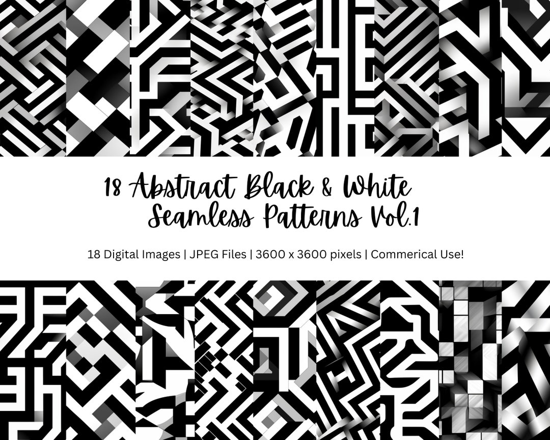 18 Abstract Black & White Seamless Patterns, Black and White Seamless ...