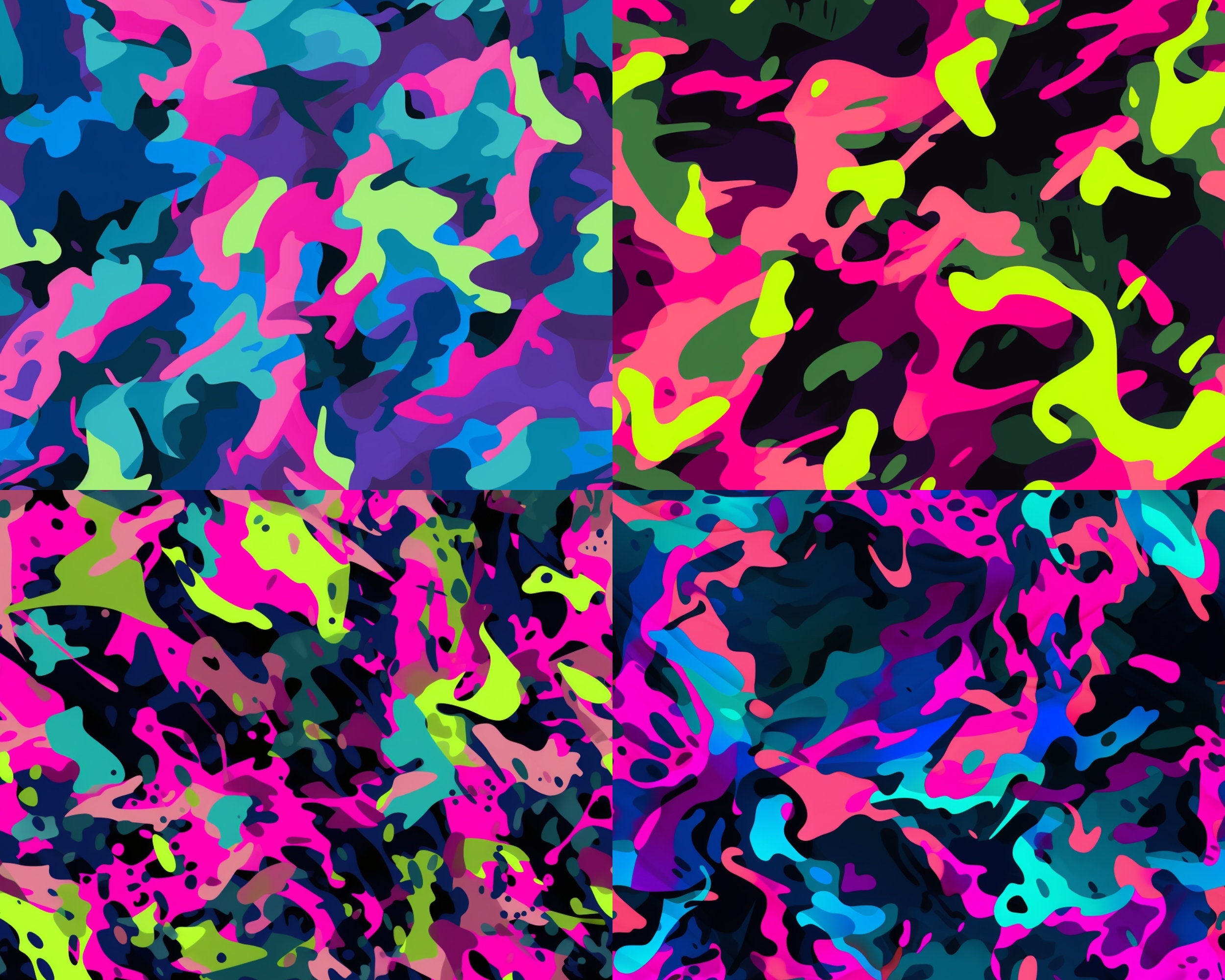 18 Neon Camouflage Seamless Pattern, Neon Camouflage Repeating Pattern ...