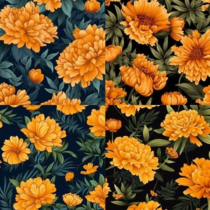 18 Boho Marigold Seamless Pattern Marigold Seamless - Etsy