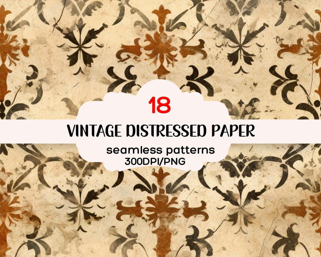 Vintage Distressed Paper Seamless Pattern, Vintage Antique Repeating ...