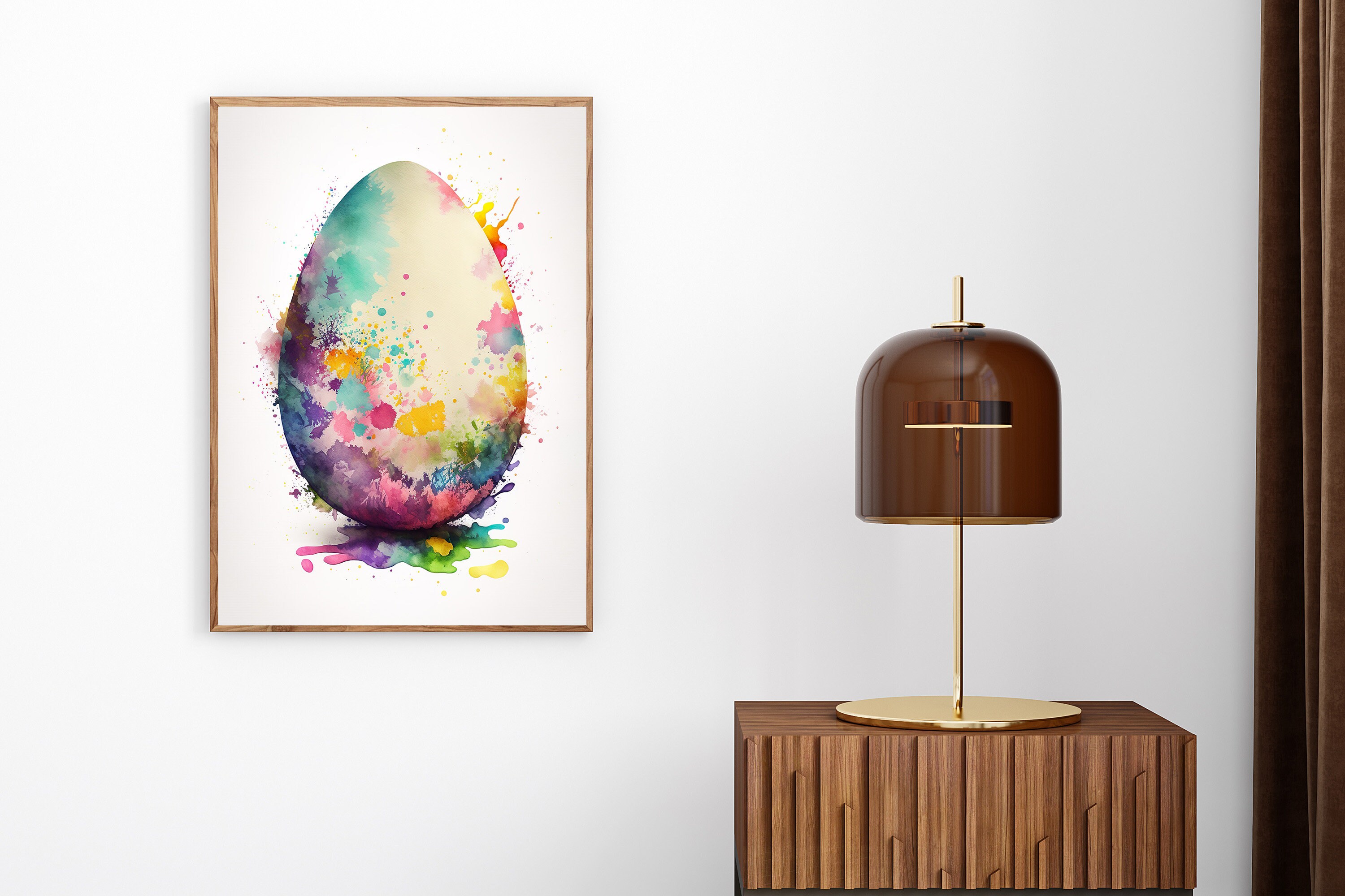 Watercolor Easter Egg Wall Art Printable Easter Wall Art - Etsy