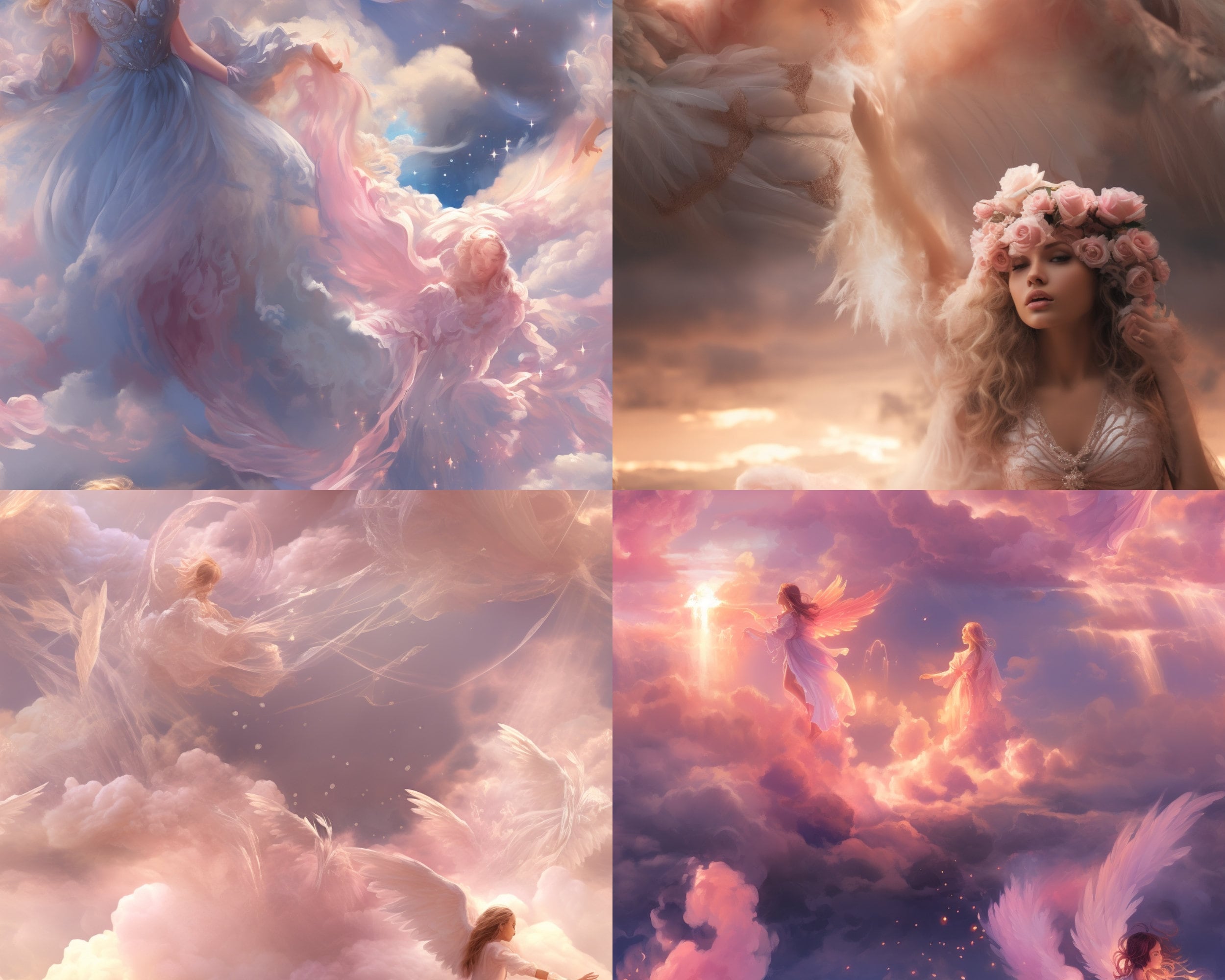 Angels Background Seamless Patterns, Heaven Seamless Patterns, Clouds ...