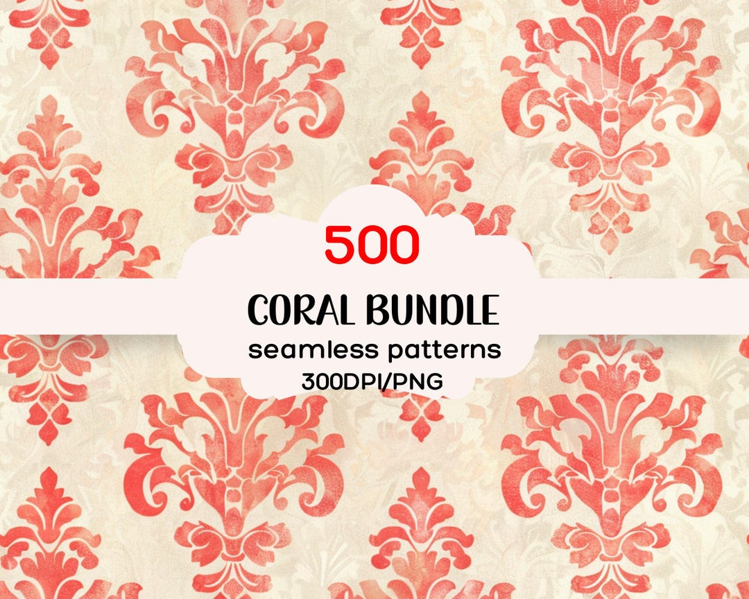 Coral 500+ Seamless Patterns Bundle, Coral Seamless Textures, Coral ...