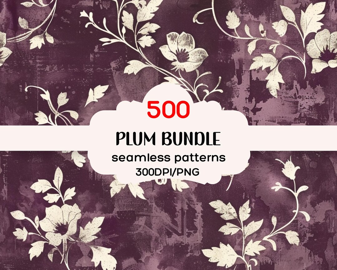 Plum 500+ Seamless Patterns Bundle, Plum Seamless Textures, Plum ...