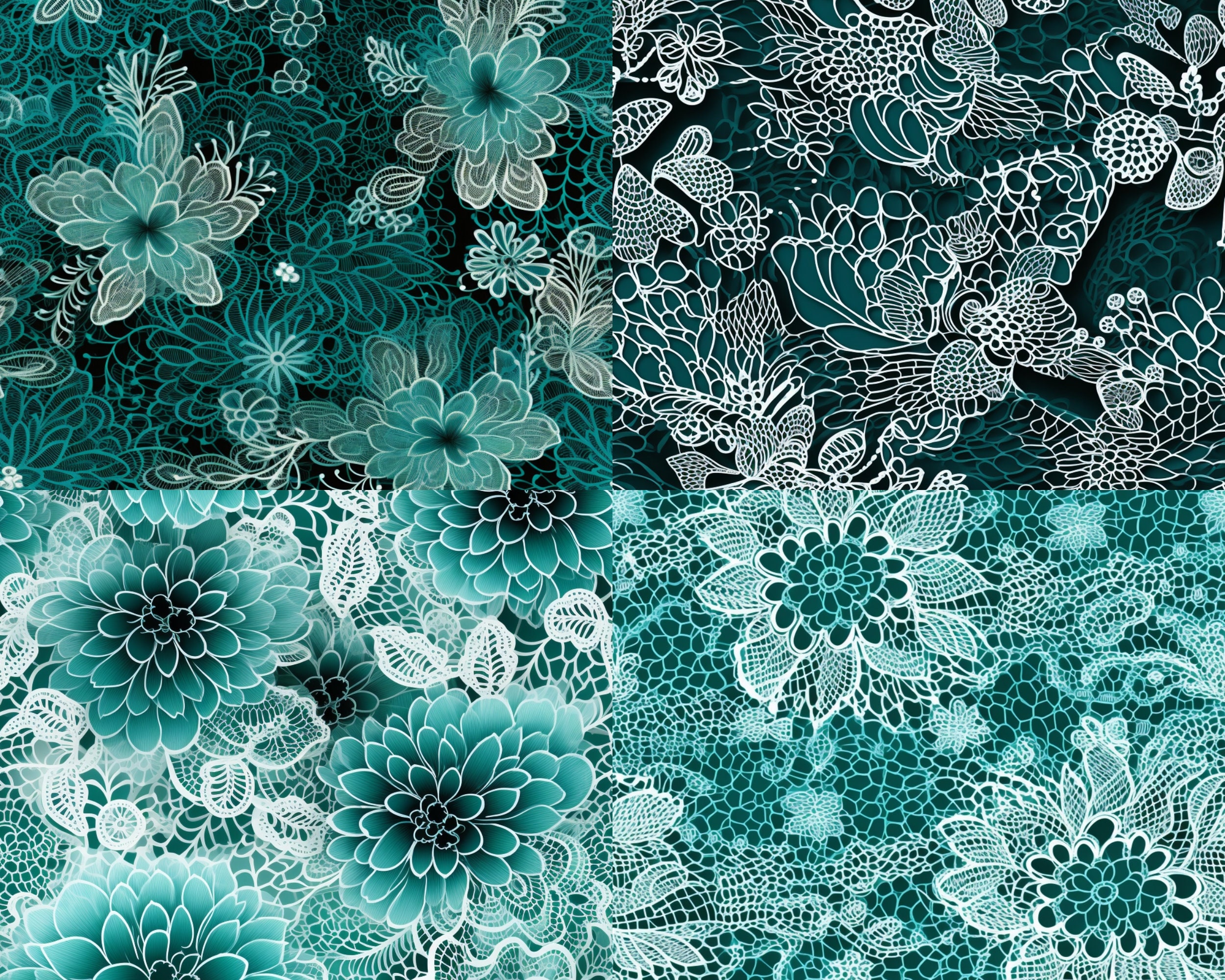 Teal Lace Seamless Background Patterns 18 Teal Rustic - Etsy
