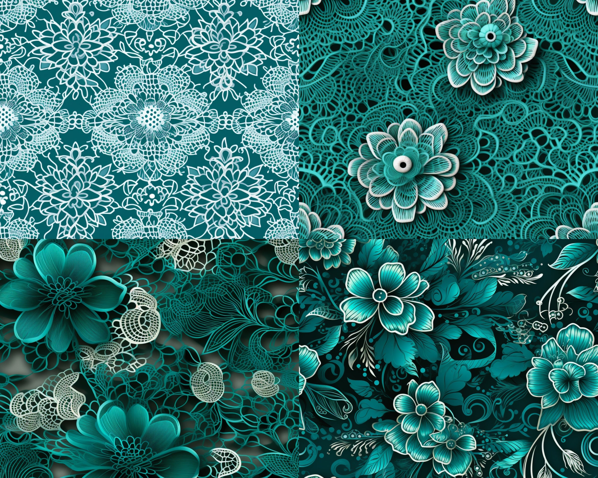 Teal Lace Seamless Background Patterns 18 Teal Rustic - Etsy