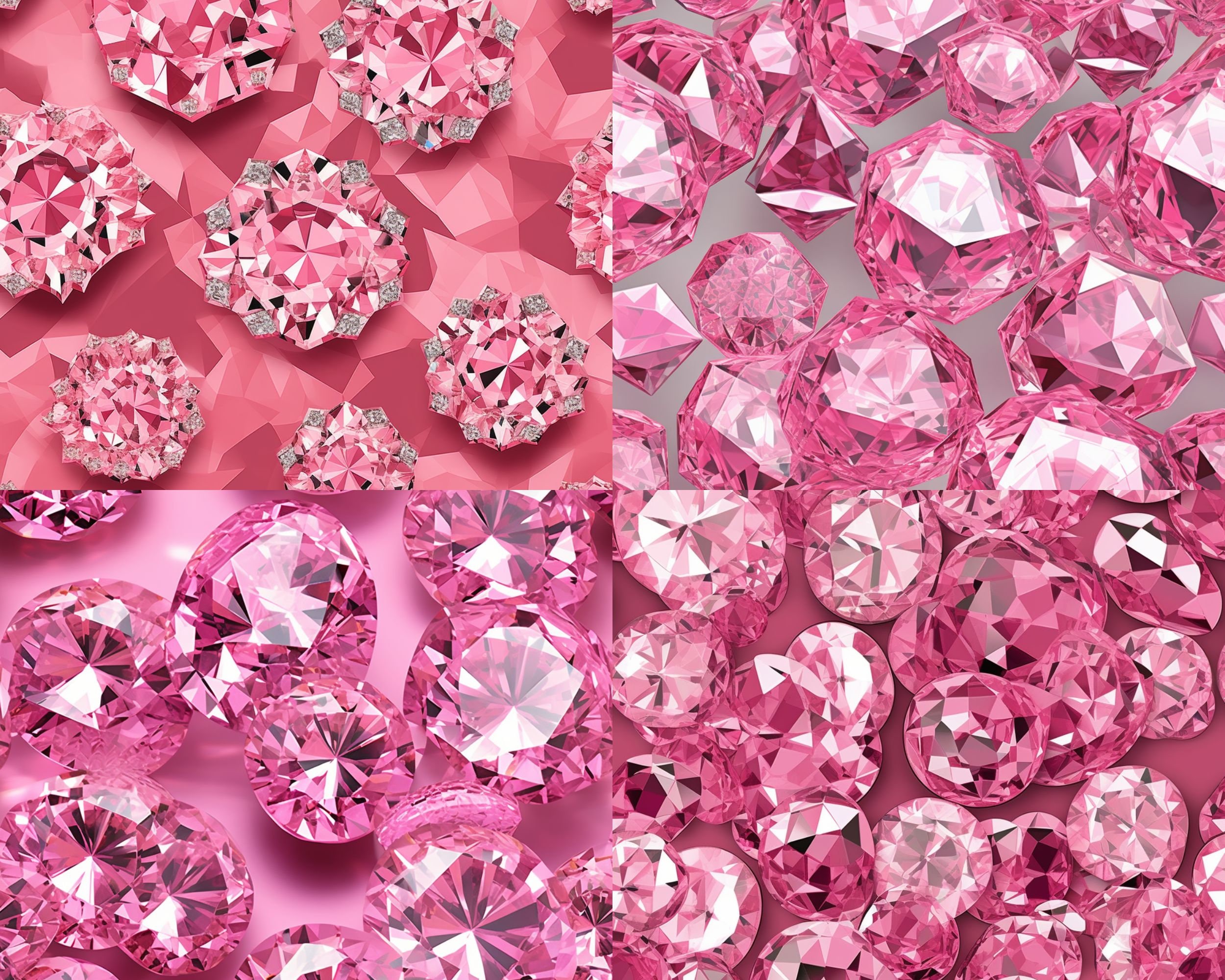 Pink Diamond Seamless Pattern, Luxurious Pink Diamond Repeating Pattern ...