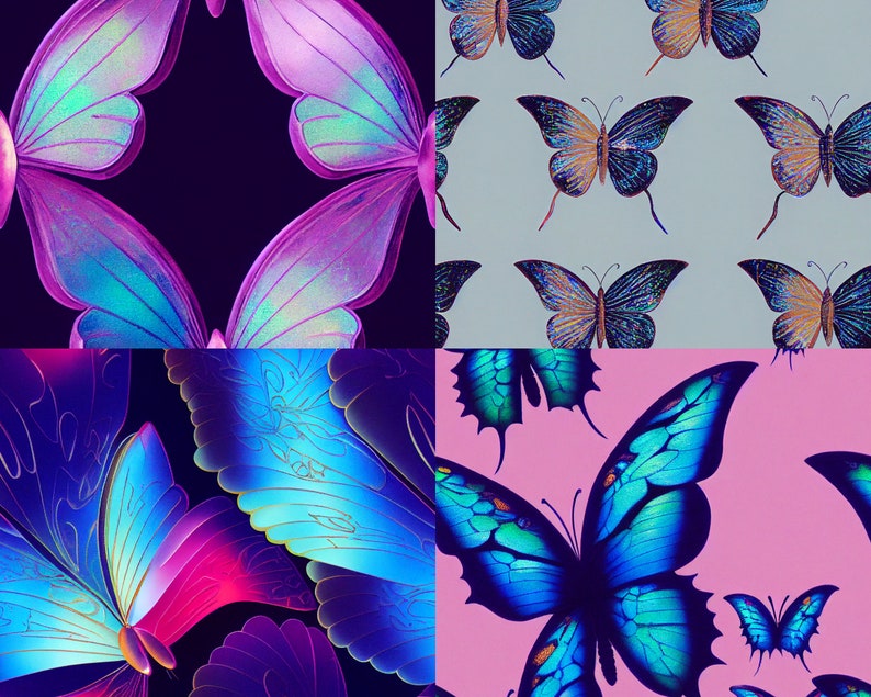 Holographic Butterfly Digital Paper Pack 18 Seamless - Etsy