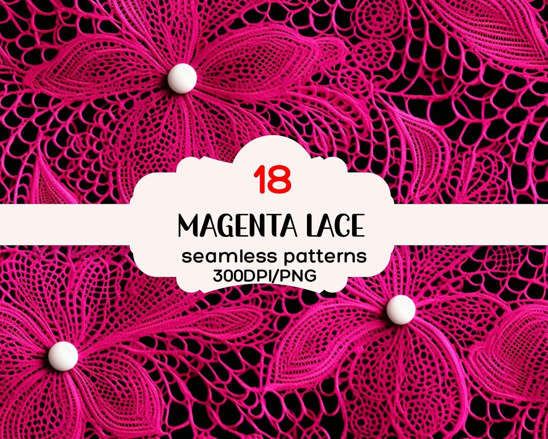 Magenta Lace Seamless Background Patterns, 18 Magenta Rustic Seamless ...