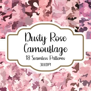 Dusty Rose Camouflage Seamless Pattern, Dusty Rose Camouflage Repeating ...