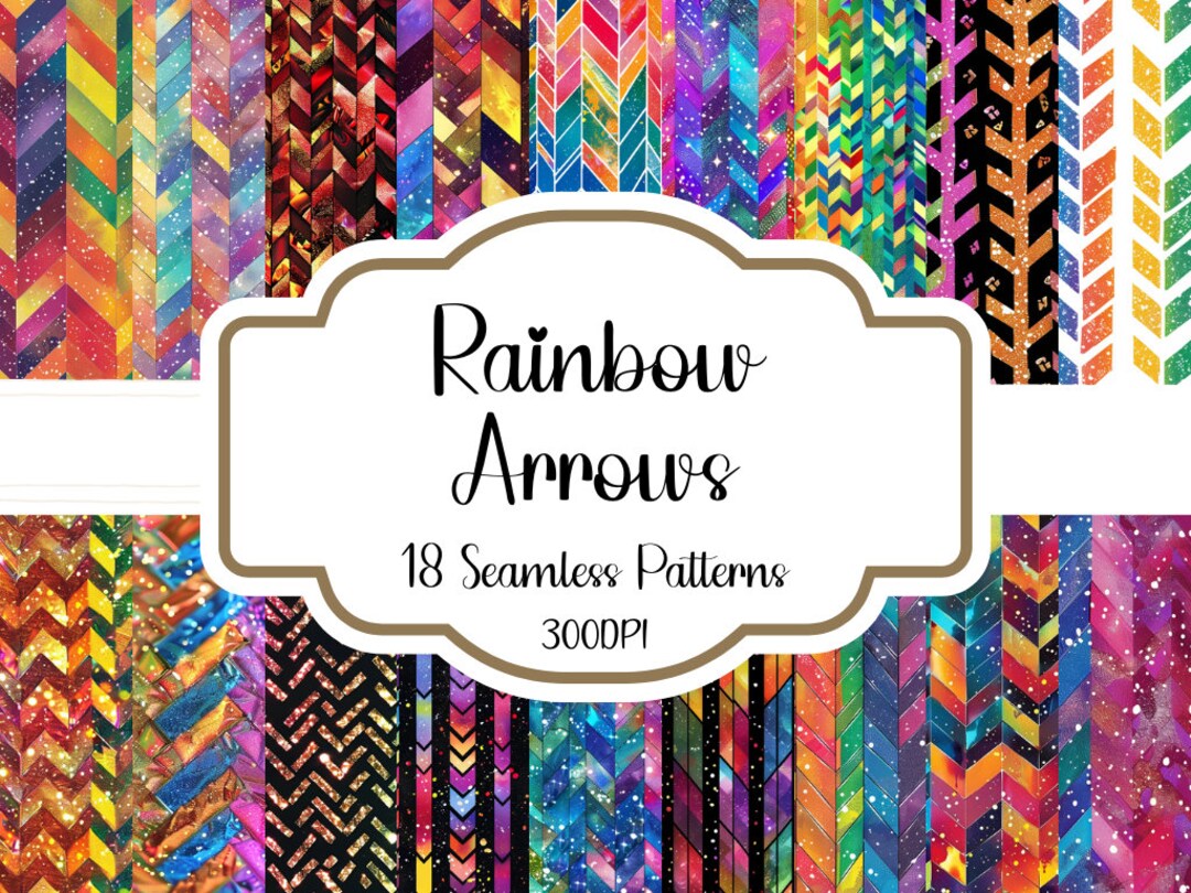 Rainbow Arrows Seamless Background Patterns, Rainbow Arrow Seamless ...