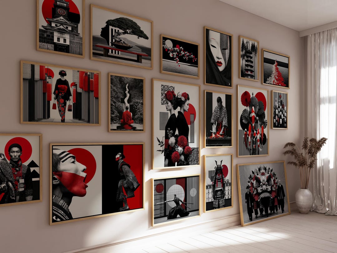 Soul of Japan Wall Art, Set of 100, Japanese Wall Art, Japan Culture ...