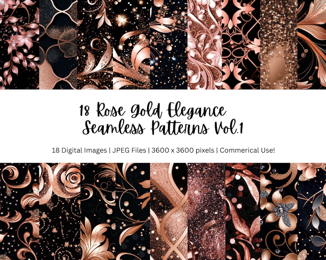 Rose Gold Elegance Seamless Background Patterns, Rose Gold Seamless ...