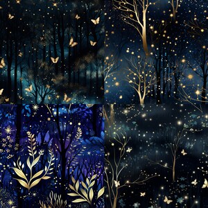 Twilight Forest Seamless Patterns, Magical Forest Repeating Pattern ...