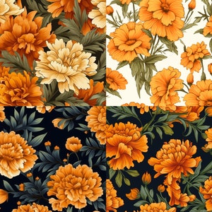 18 Boho Marigold Seamless Pattern Marigold Seamless - Etsy