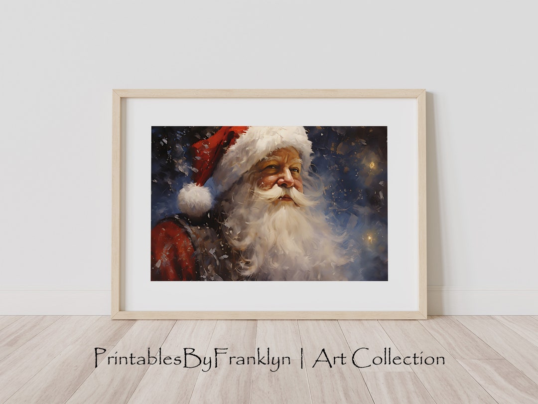 Santa Claus Lifelike Impasto Wall Art Painting V4, Christmas Wall Decor ...