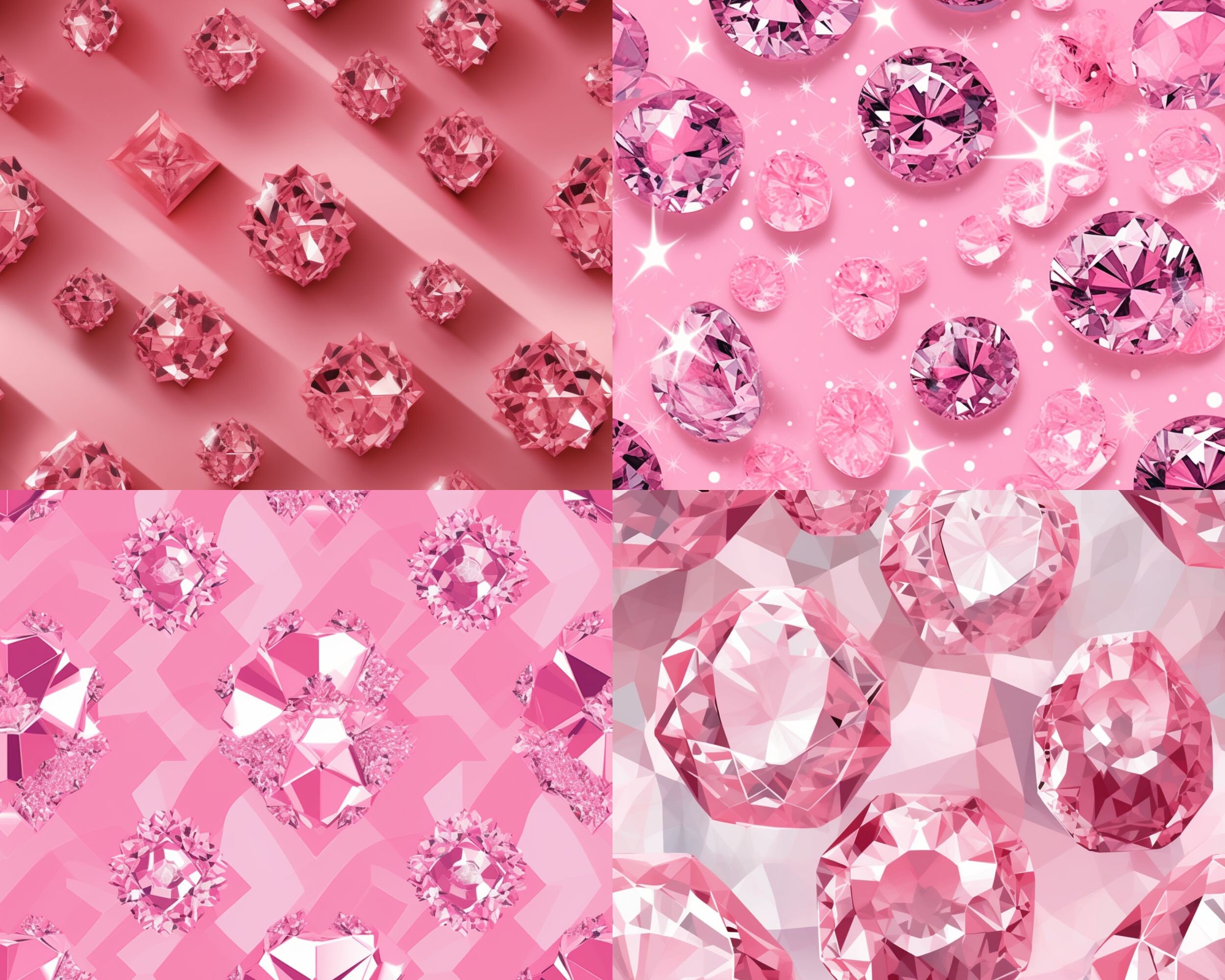 Pink Diamond Seamless Pattern, Luxurious Pink Diamond Repeating Pattern ...