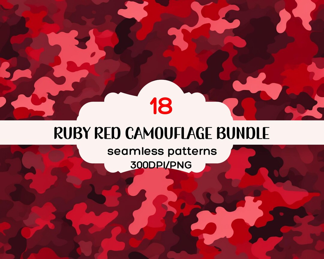 Ruby Red Camouflage Seamless Pattern, Ruby Red Camouflage Repeating ...