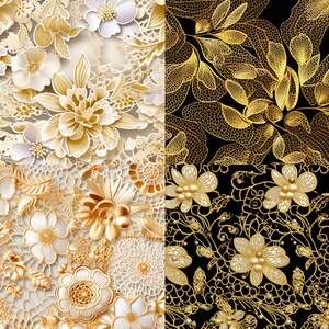 Gold Lace Seamless Background Patterns 18 Gold Rustic - Etsy