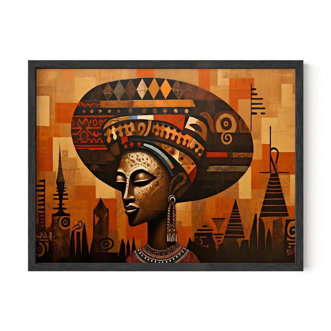 Vintage Earthy Tribes Tribute Wall Art, Black Woman Wall Art, African ...