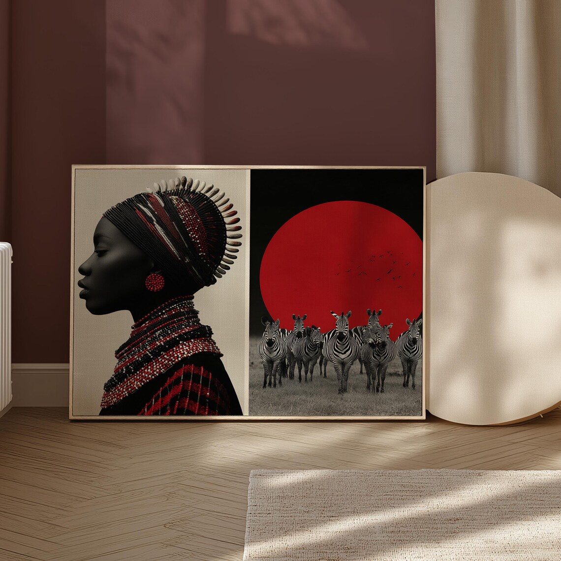 Afrocentric Sunset Wall Art, African Wall Art, African Wall Decor ...