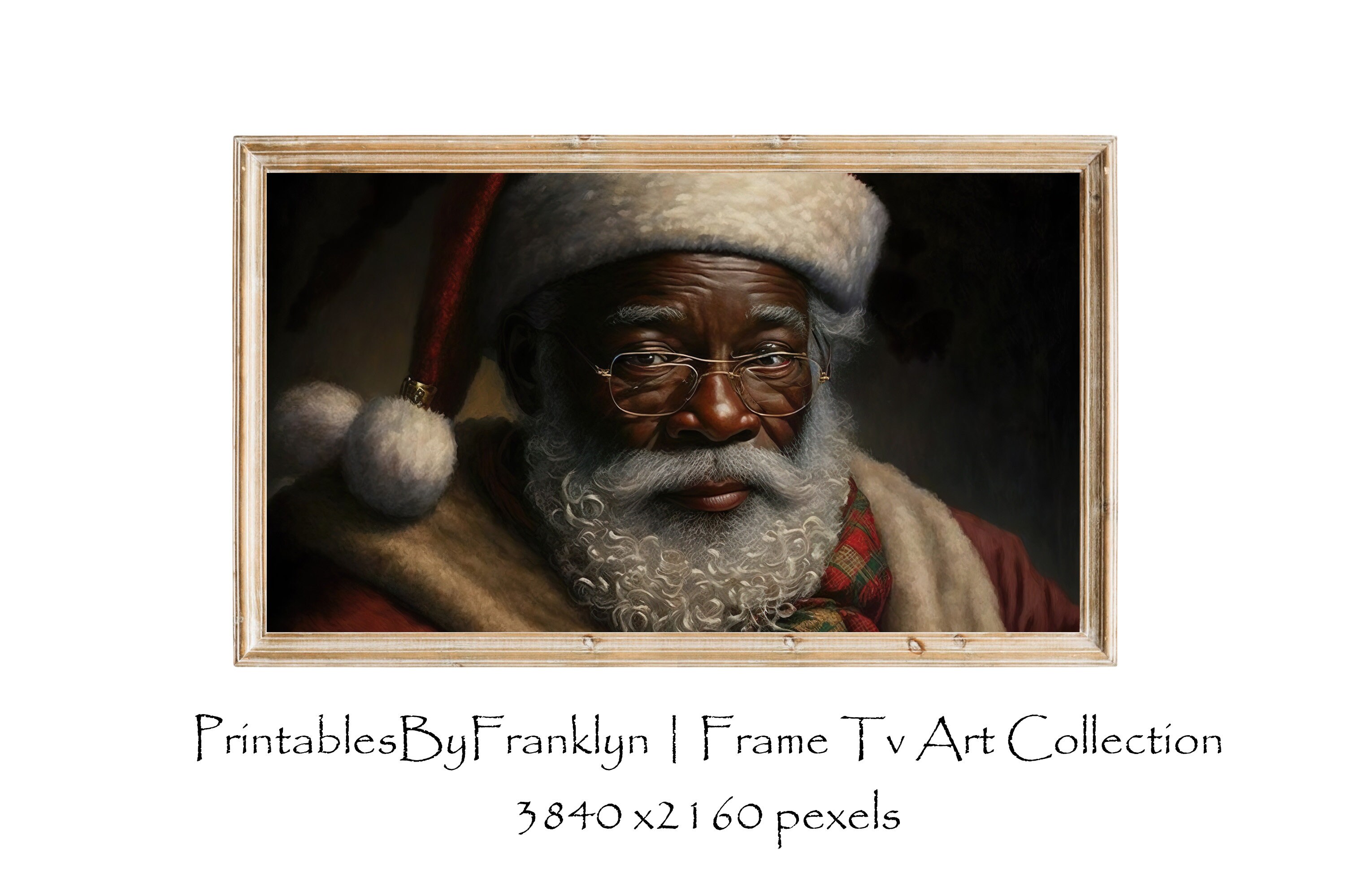Samsung Frame TV Art Black Santa Clause 3, Santa Clause Frame Art ...