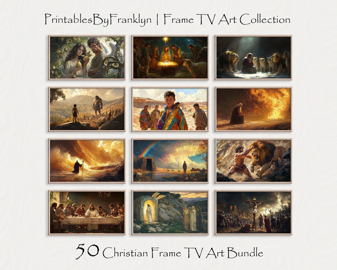 Christian Samsung Frame TV Art Bundle, Set of 50, Christian Frame Tv ...