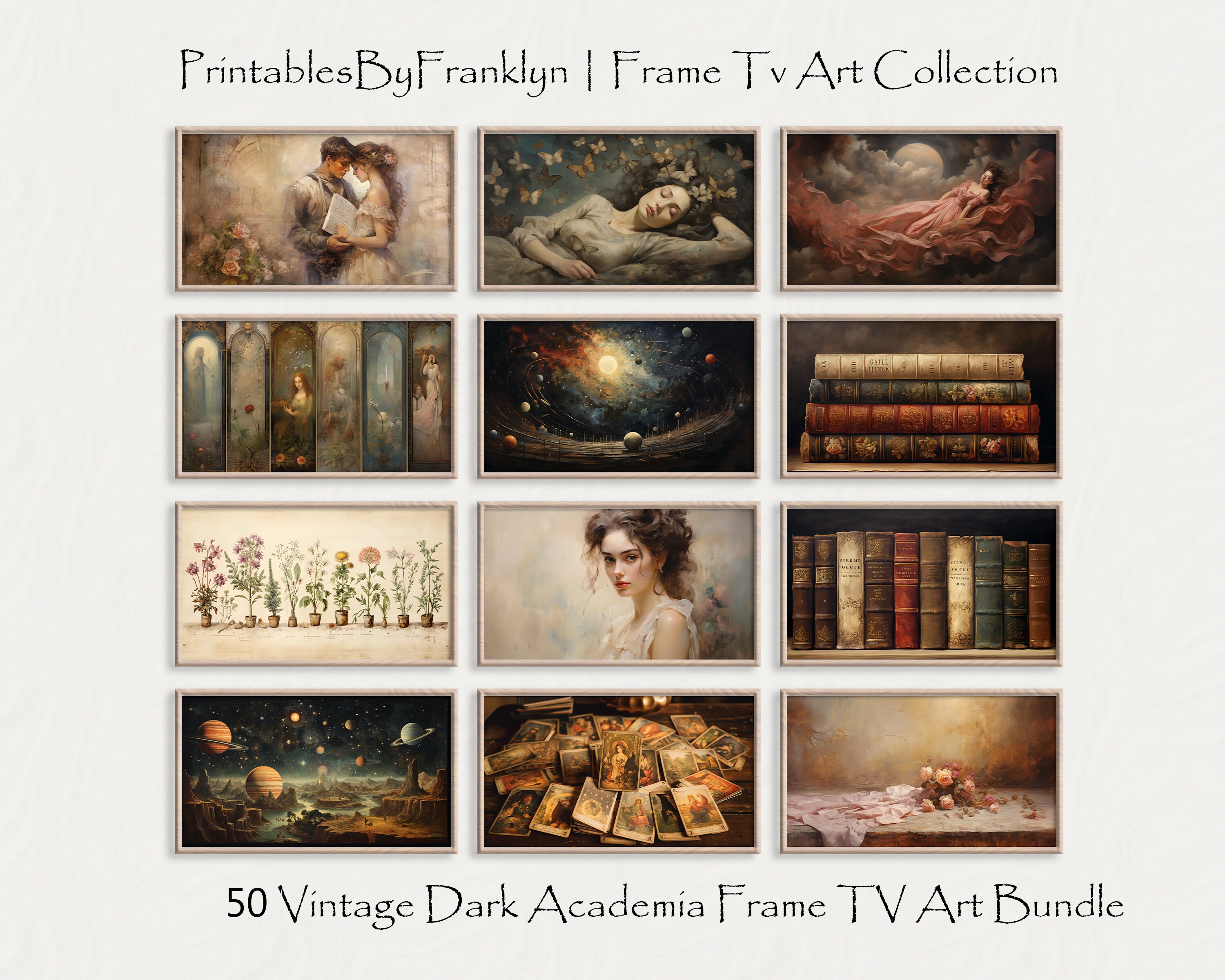 Vintage Dark Academia Samsung Frame TV Art, Set of 50 Frame TV Art ...