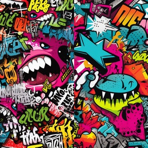 Comic Graffiti Seamless Background Patterns, Comic Seamless Patterns ...