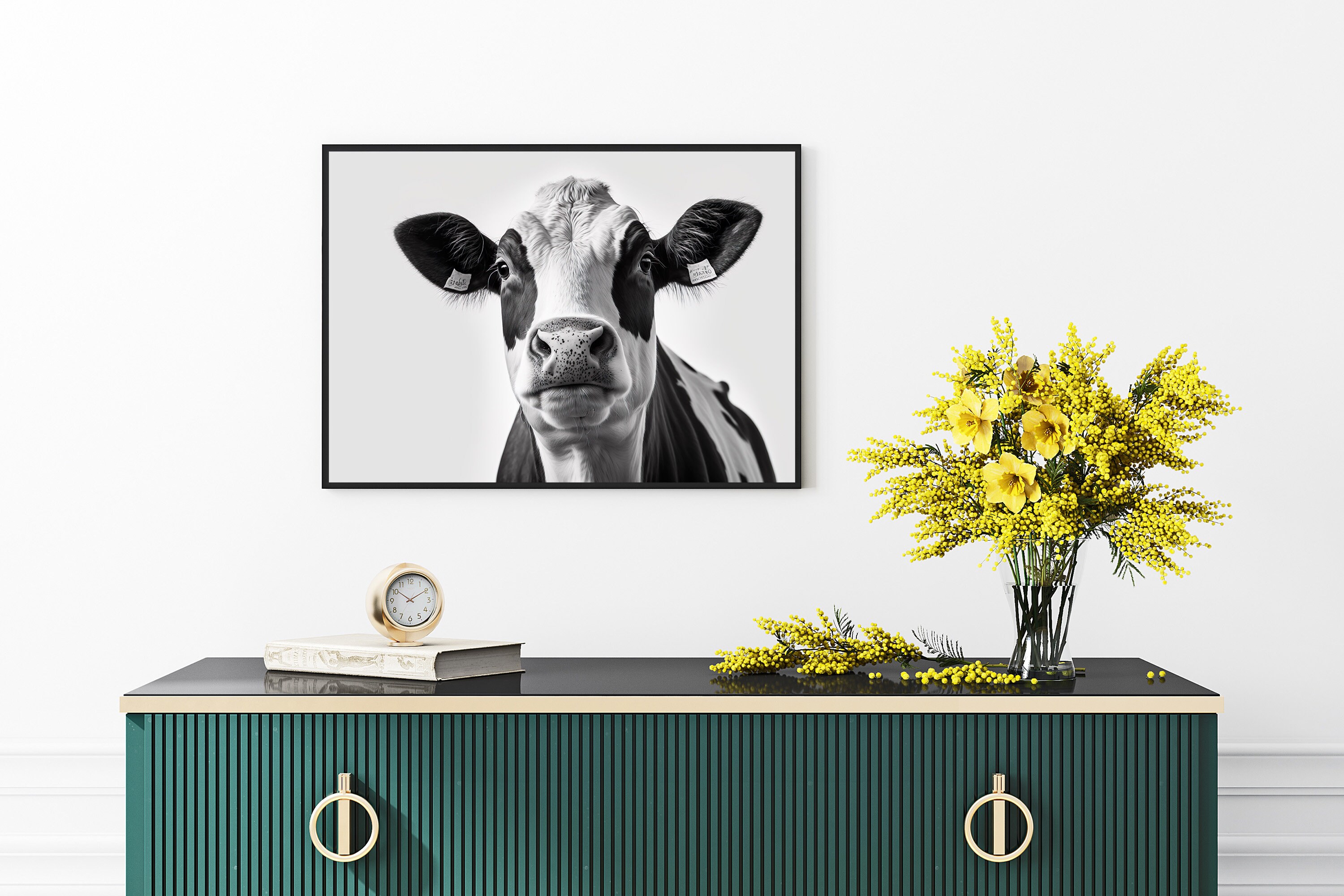 Holstein Cow Black and White Wall Art Printable Cow Wall Art - Etsy