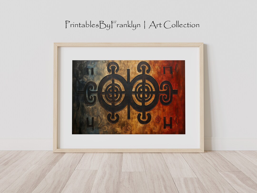 Ode Adinkra Symbols in Muted Splendor Wall Art, Africa Wall Decor ...