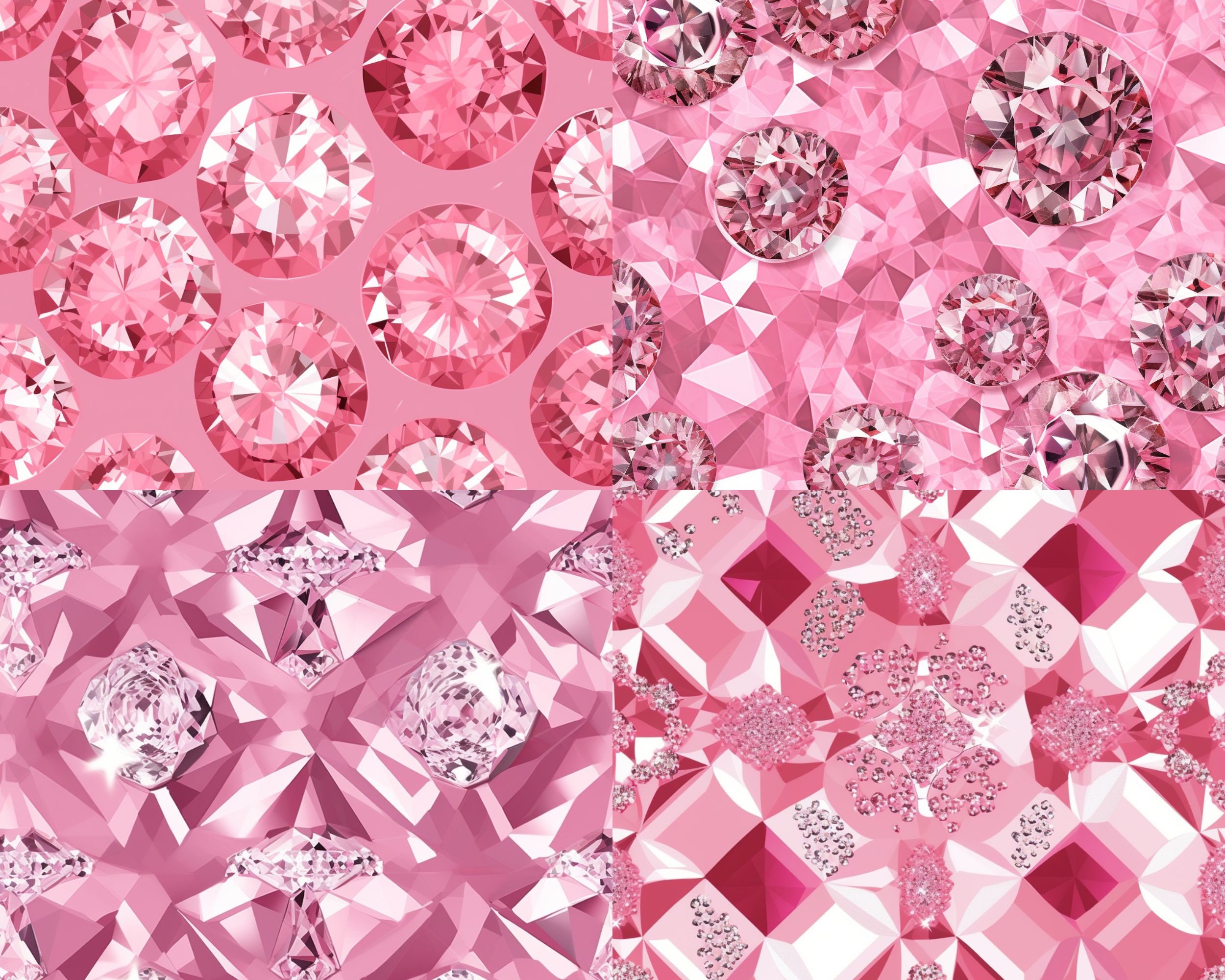 Pink Diamond Seamless Pattern, Luxurious Pink Diamond Repeating Pattern ...