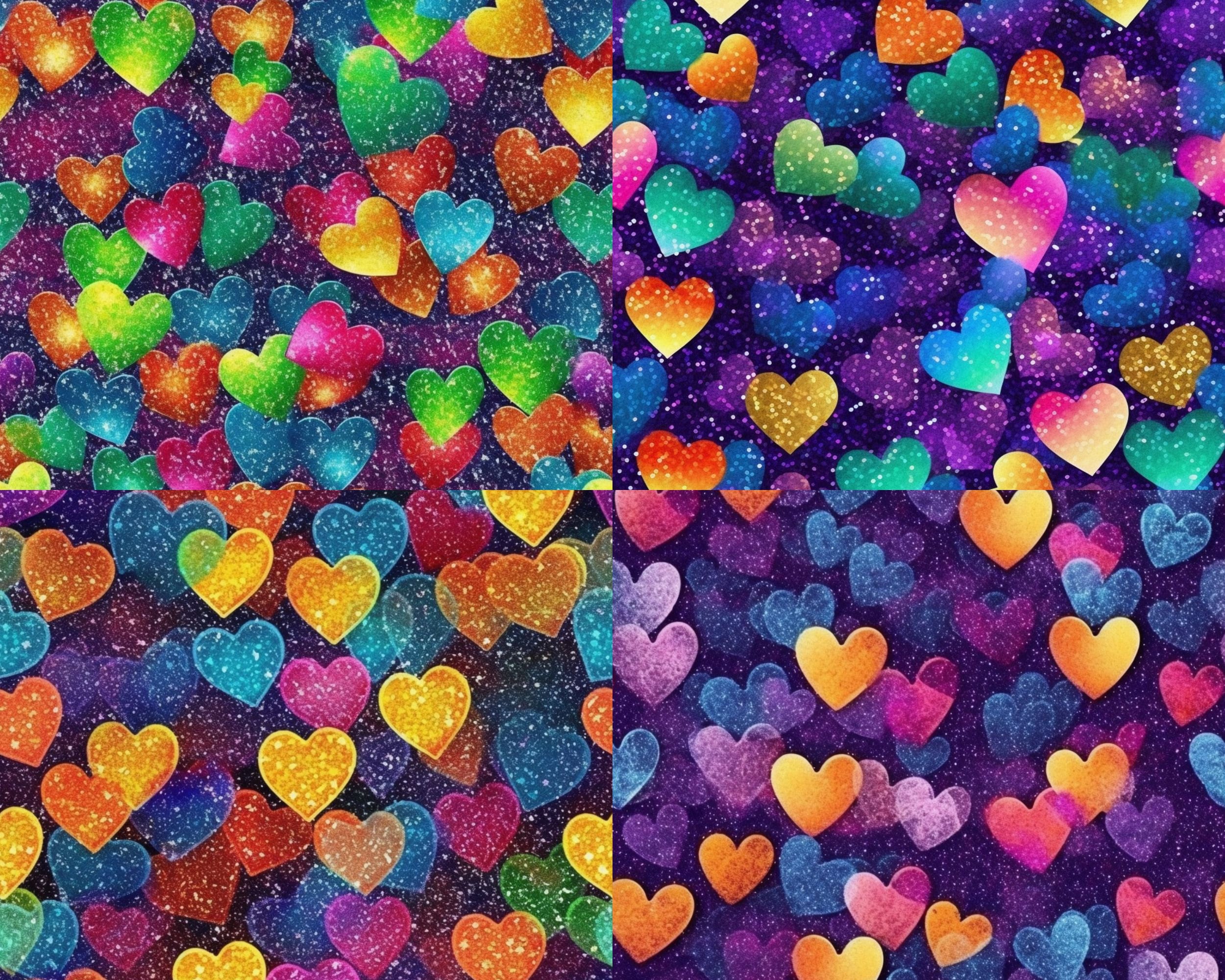 Rainbow Glitter Hearts Seamless Pattern Rainbow Glitter - Etsy