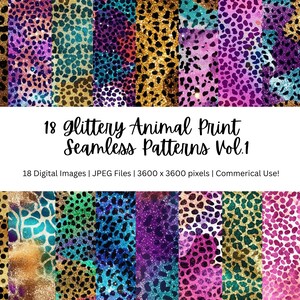 18 Glittery Animal Print Seamless Pattern, Glittery Animal Print ...