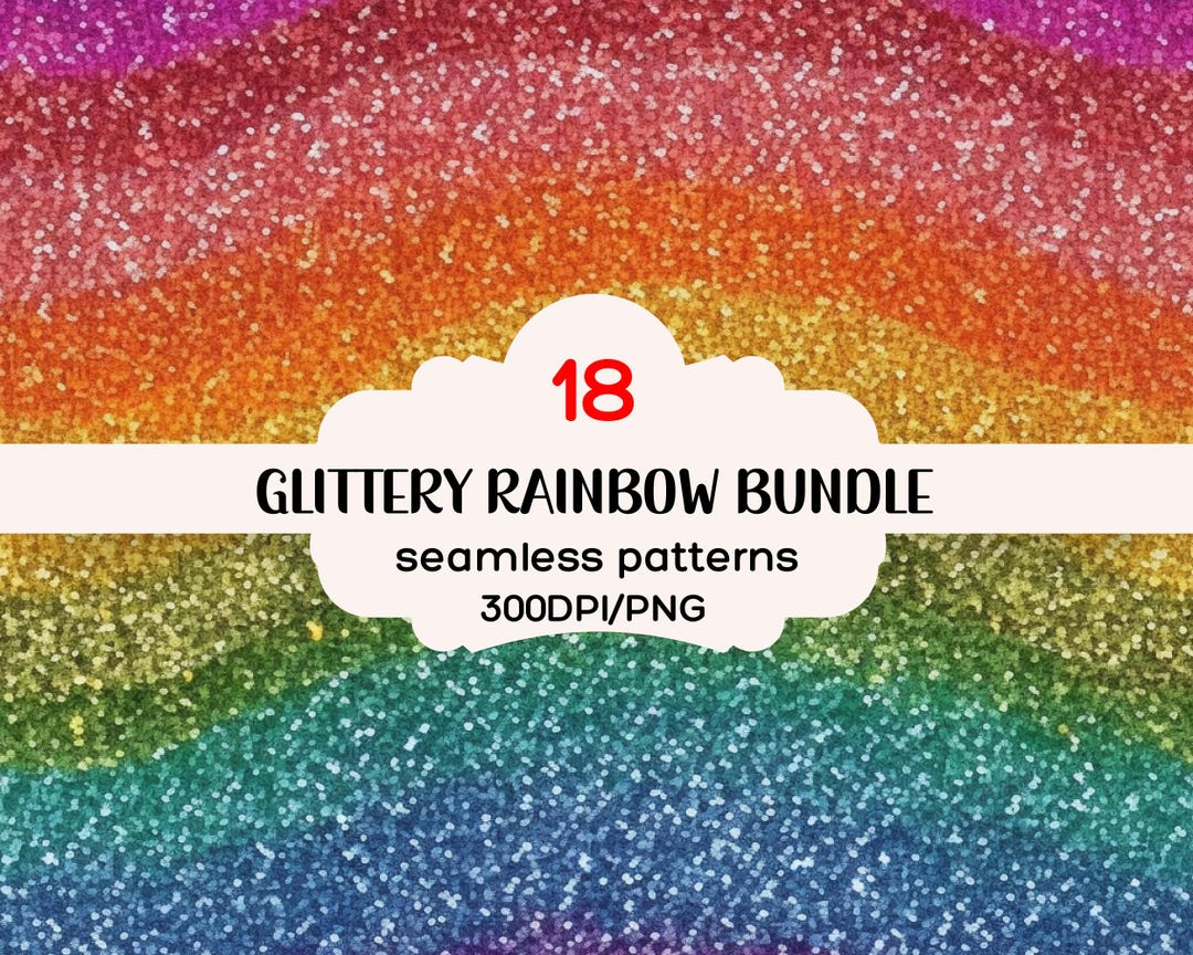 Glittery Rainbow Seamless Pattern, Glittery Rainbow Seamless ...