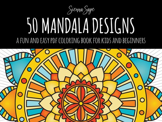 50 Mandala Designs: A Fun & Easy Coloring Book for Kids and | Etsy