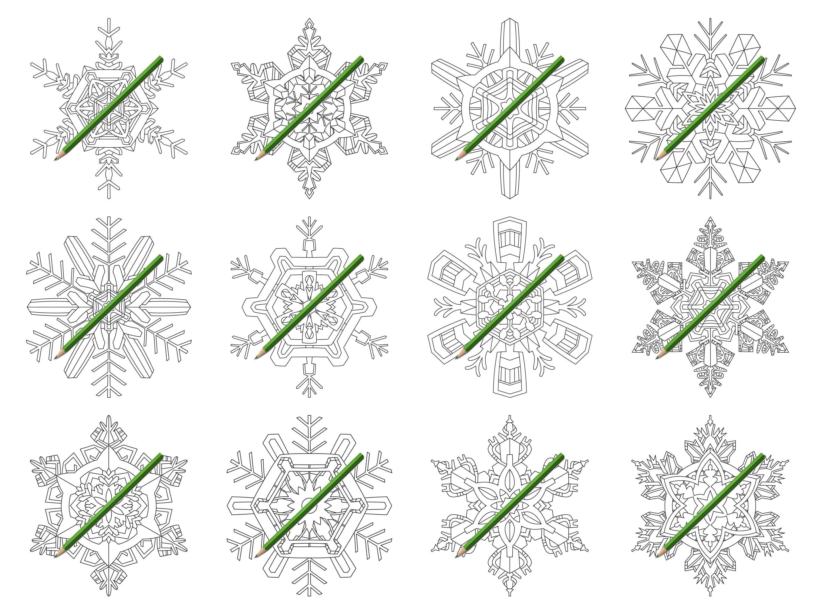 50 Snowflake Mandalas: A Fun & Easy Coloring Book for Kids and ...