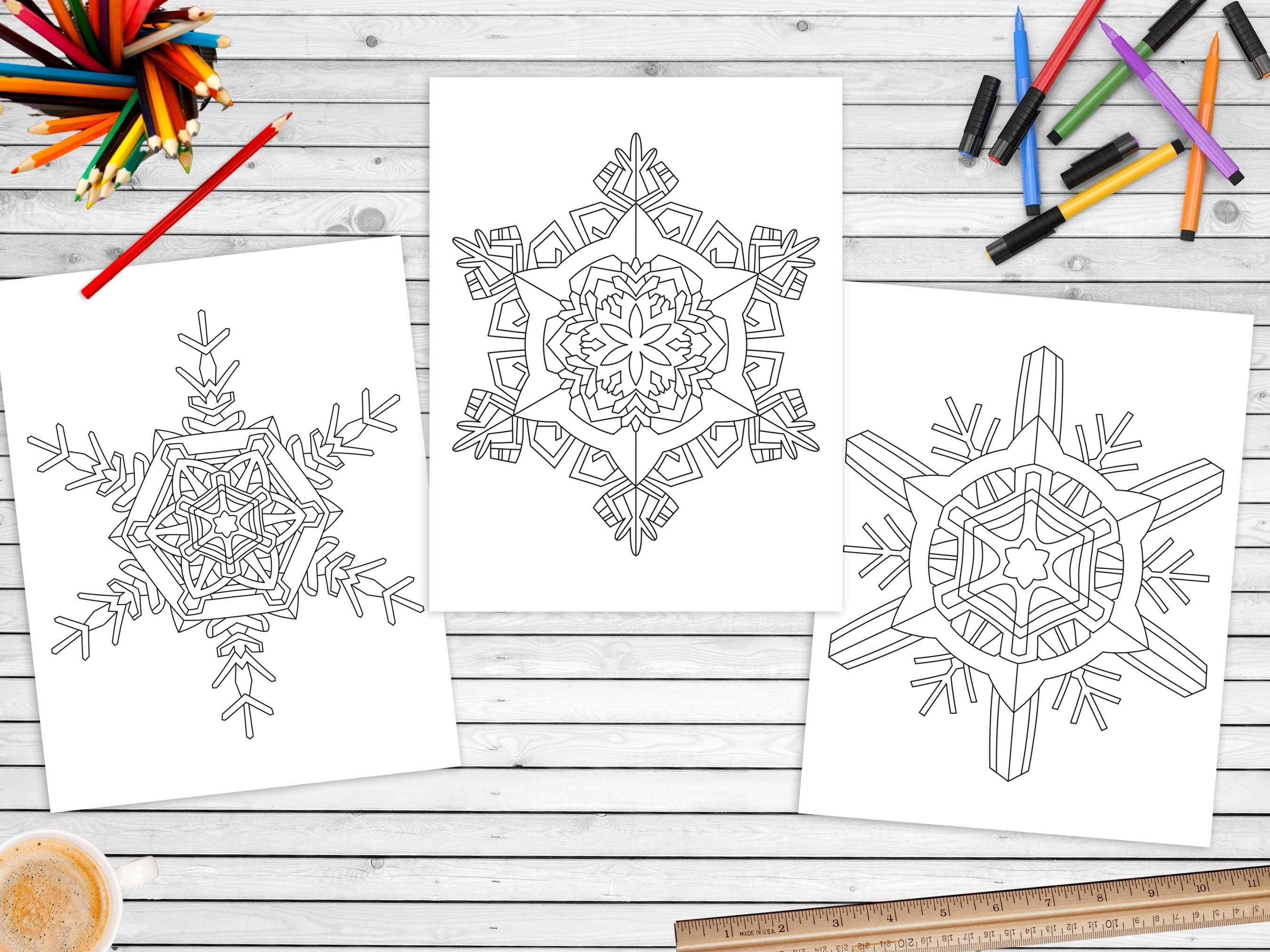 50 Snowflake Mandalas: A Fun & Easy Coloring Book for Kids and ...