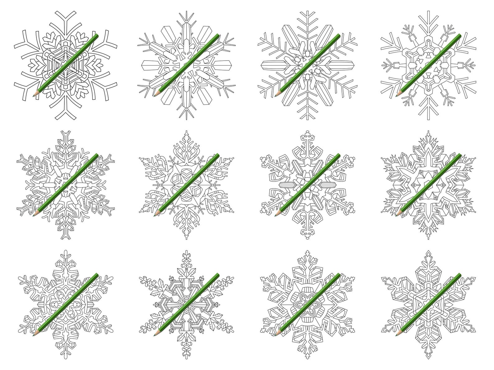 50 Snowflake Mandalas: A Fun & Easy Coloring Book for Kids and - Etsy