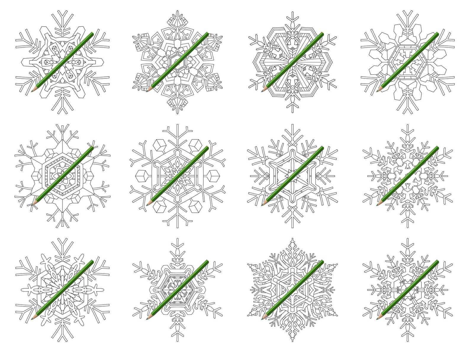 50 Snowflake Mandalas: A Fun & Easy Coloring Book for Kids and - Etsy