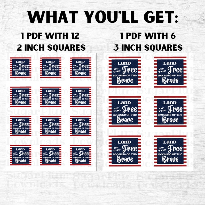 Instant Download/ Land of the Free Because of the Brave Tag - Etsy