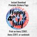 Instant Download Happy 4th of July Sticker Tag Label, Fourth of July ...
